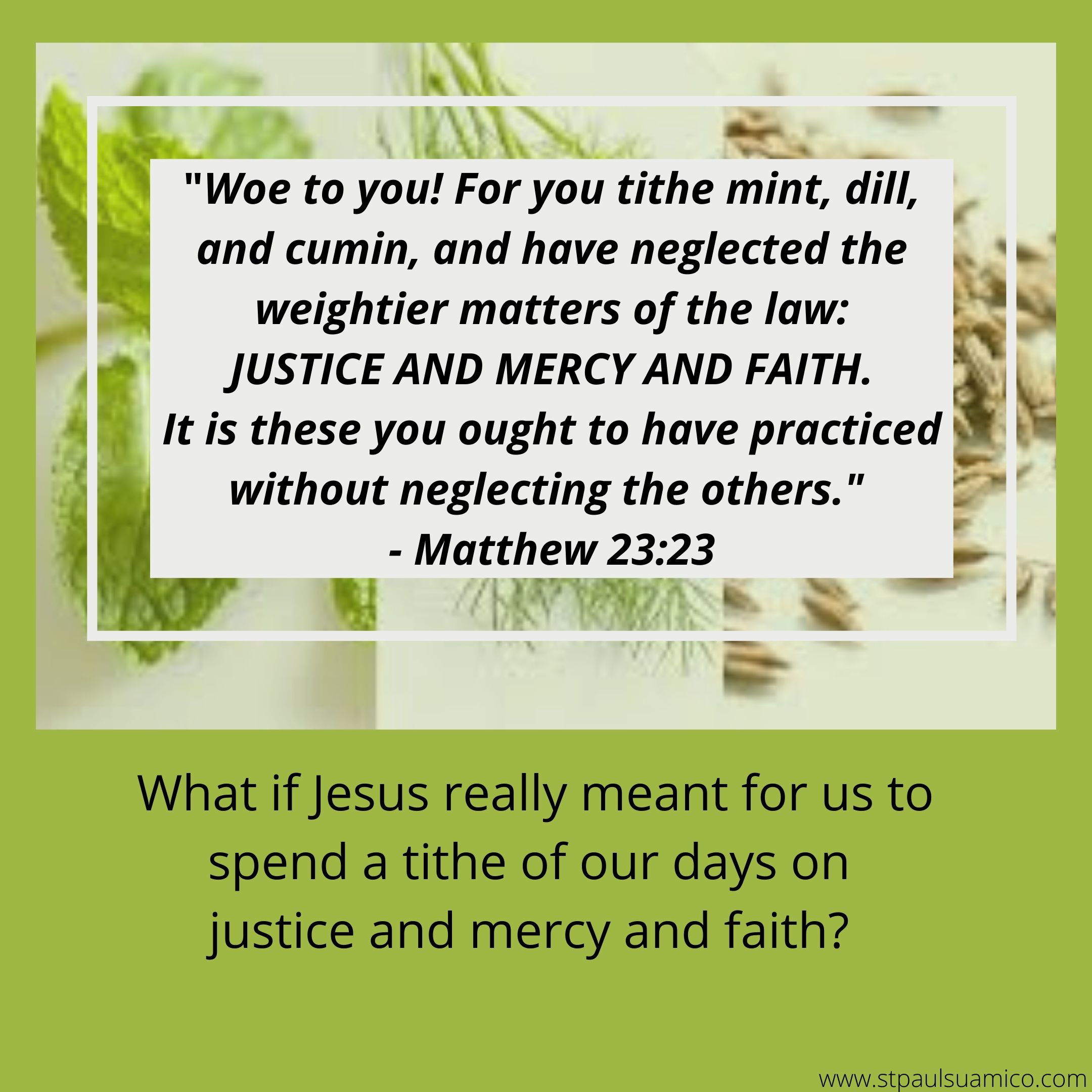 Tithing Justice and Mercy and Faith – "Krafting" Bridges